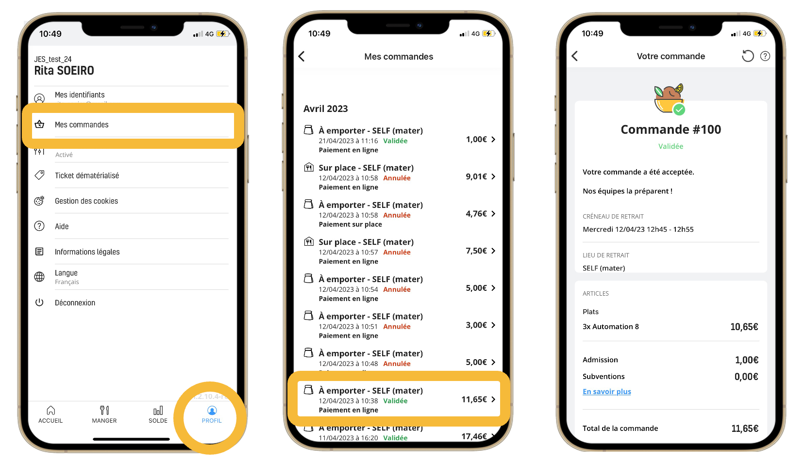 🔍 Visualiser l'historique de commandes – Portail d'assistance Foodi